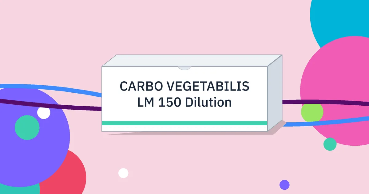 Symbolbild: Packung mit der Aufschrift CARBO VEGETABILIS LM 150 Dilution (PZN 03504020) – Verfügbarkeit und Bezug in Apotheken in Frankfurt am Main