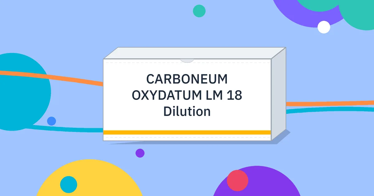 Symbolbild: Packung mit der Aufschrift CARBONEUM OXYDATUM LM 18 Dilution (PZN 13428751) – Verfügbarkeit und Bezug in Apotheken in Frankfurt am Main