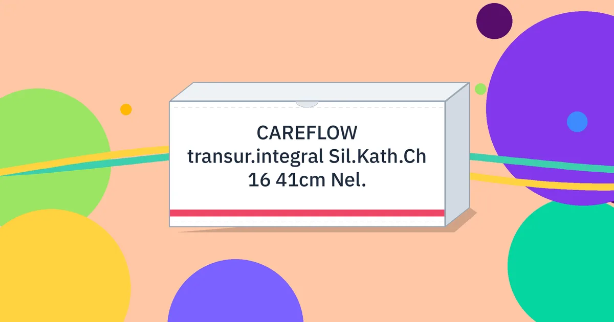 Symbolbild: Packung mit der Aufschrift CAREFLOW transur.integral Sil.Kath.Ch 16 41cm Nel. (PZN 18064466) – Verfügbarkeit und Bezug in Apotheken in Frankfurt am Main