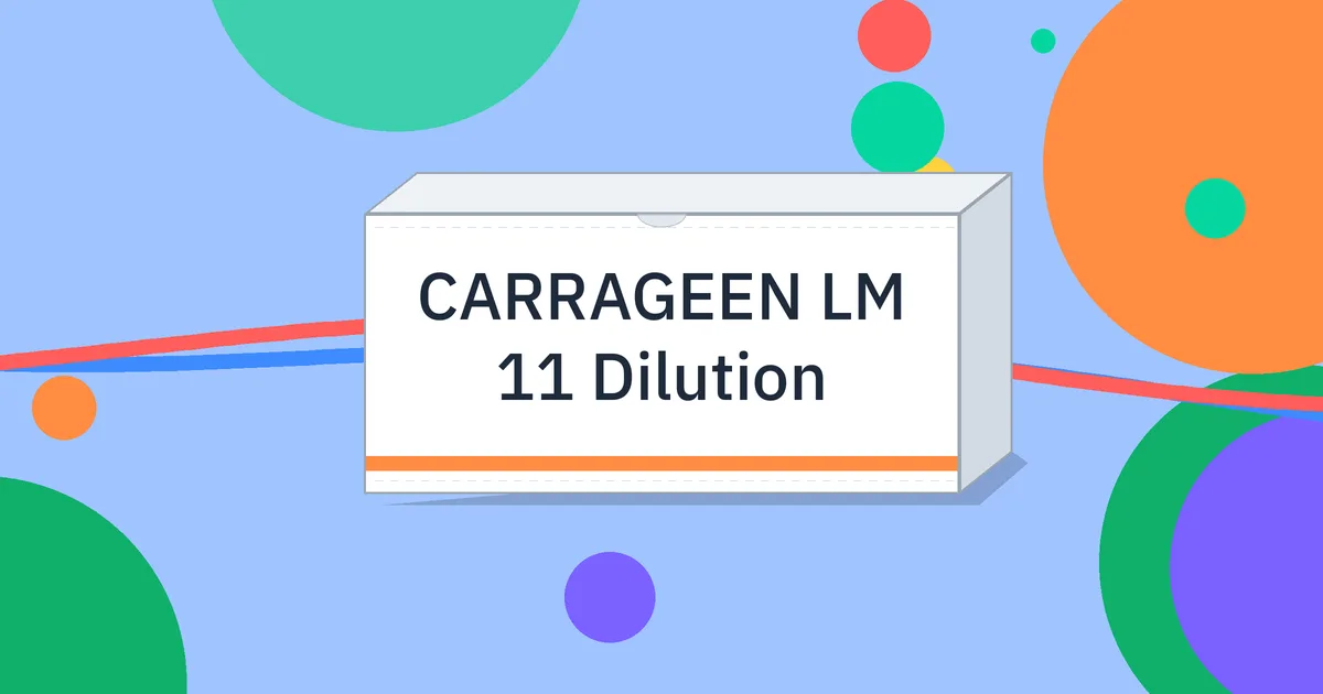 Symbolbild: Packung mit der Aufschrift CARRAGEEN LM 11 Dilution (PZN 13431003) – Verfügbarkeit und Bezug in Apotheken in Frankfurt am Main