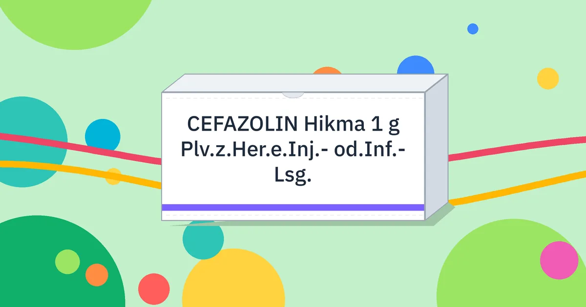 Symbolbild: Packung mit der Aufschrift CEFAZOLIN Hikma 1 g Plv.z.Her.e.Inj.- od.Inf.-Lsg. (PZN 03647601) – Verfügbarkeit und Bezug in Apotheken in Frankfurt am Main