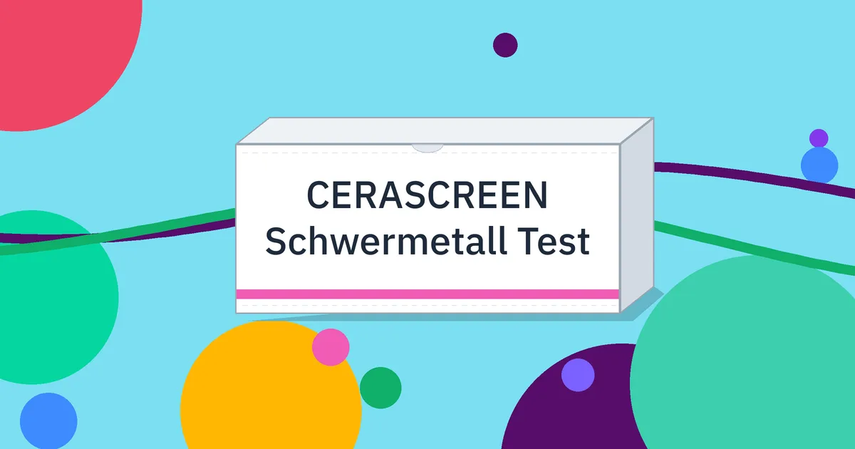 Symbolbild: Packung mit der Aufschrift CERASCREEN Schwermetall Test (PZN 14002669) – Verfügbarkeit und Bezug in Apotheken in Frankfurt am Main