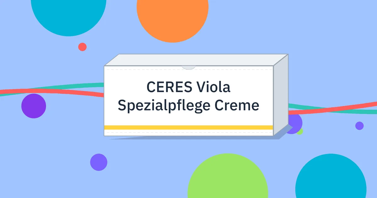 Symbolbild: Packung mit der Aufschrift CERES Viola Spezialpflege Creme (PZN 19105546) – Verfügbarkeit und Bezug in Apotheken in Frankfurt am Main