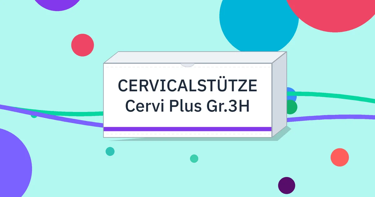 Symbolbild: Packung mit der Aufschrift CERVICALSTÜTZE Cervi Plus Gr.3H (PZN 02885675) – Verfügbarkeit und Bezug in Apotheken in Frankfurt am Main