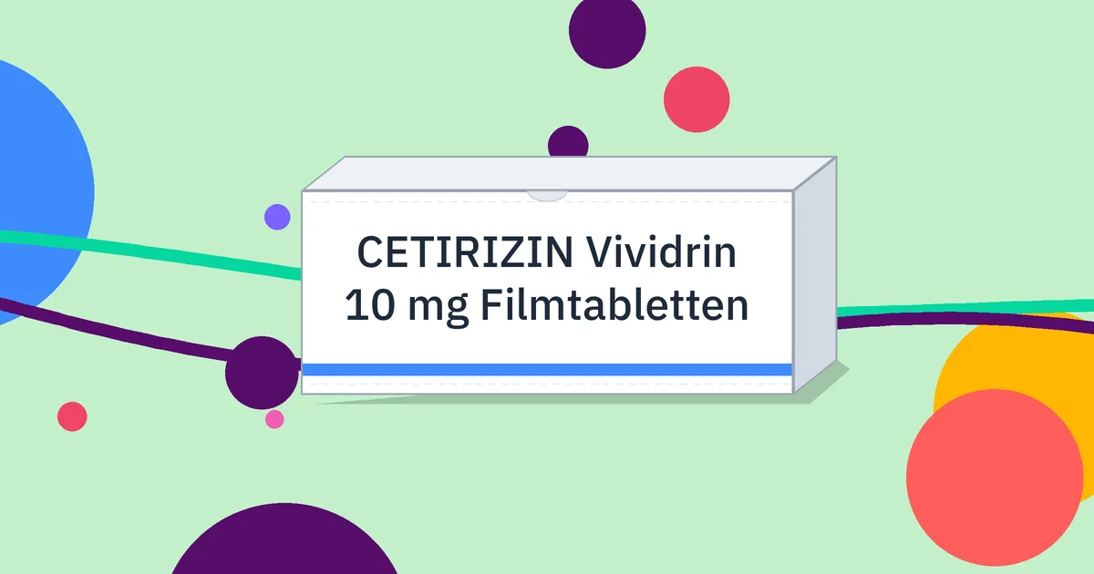 Symbolbild: Packung mit der Aufschrift CETIRIZIN Vividrin 10 mg Filmtabletten (PZN 12364316) – Verfügbarkeit und Bezug in Apotheken in Frankfurt am Main