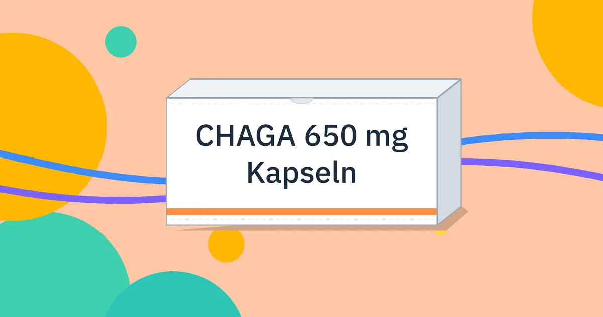 Symbolbild: Packung mit der Aufschrift CHAGA 650 mg Kapseln (PZN 16035992) – Verfügbarkeit und Bezug in Apotheken in Frankfurt am Main