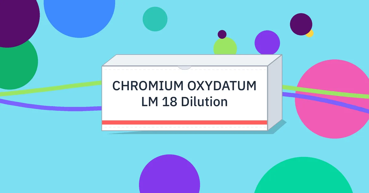 Symbolbild: Packung mit der Aufschrift CHROMIUM OXYDATUM LM 18 Dilution (PZN 13445548) – Verfügbarkeit und Bezug in Apotheken in Frankfurt am Main