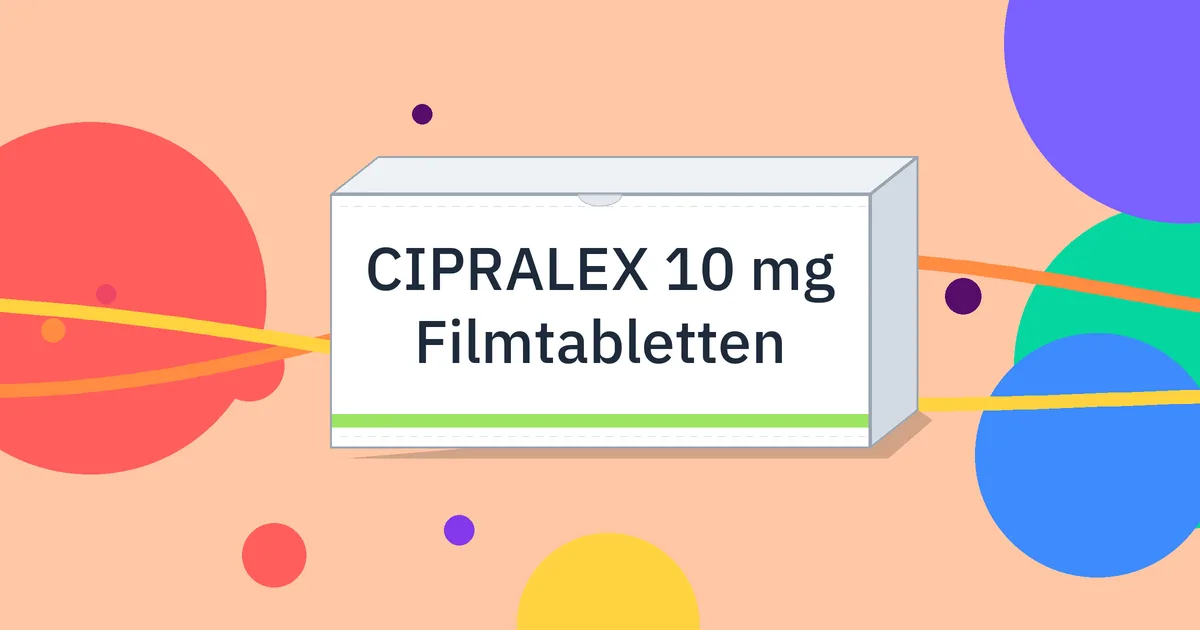 Symbolbild: Packung mit der Aufschrift CIPRALEX 10 mg Filmtabletten (PZN 01610255) – Verfügbarkeit und Bezug in Apotheken in Frankfurt am Main