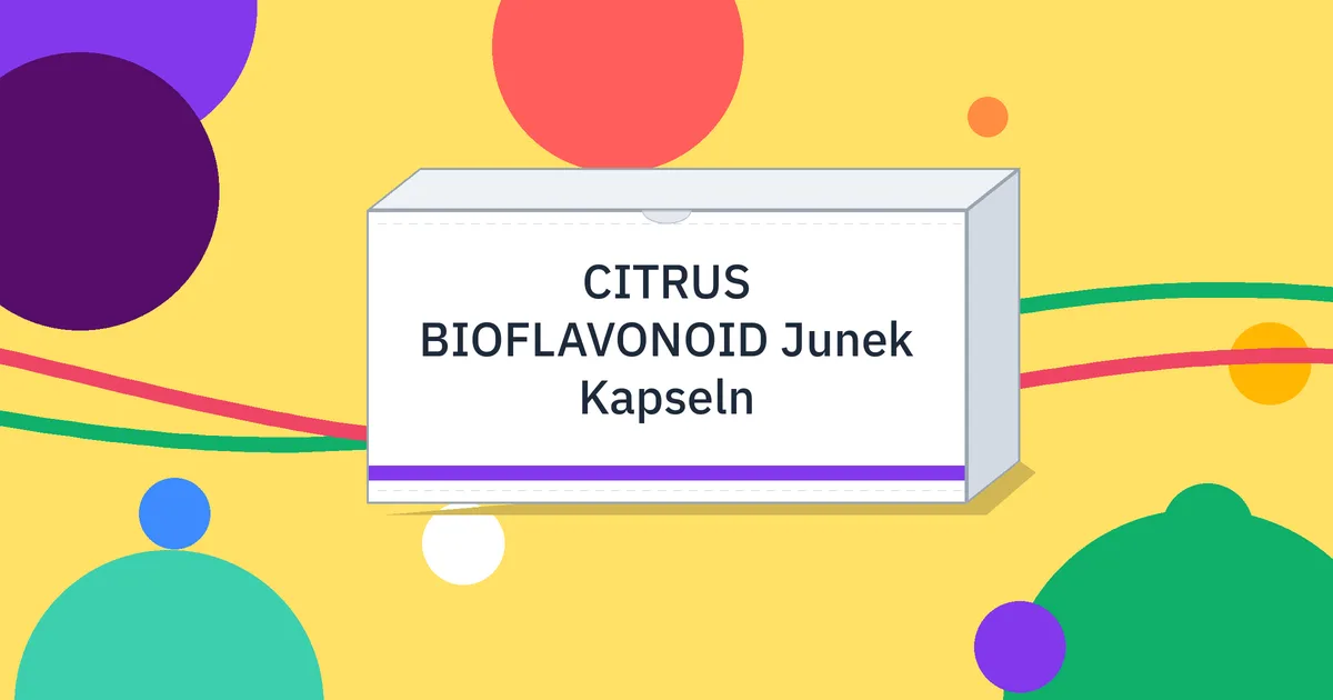 Symbolbild: Packung mit der Aufschrift CITRUS BIOFLAVONOID Junek Kapseln (PZN 05897905) – Verfügbarkeit und Bezug in Apotheken in Frankfurt am Main