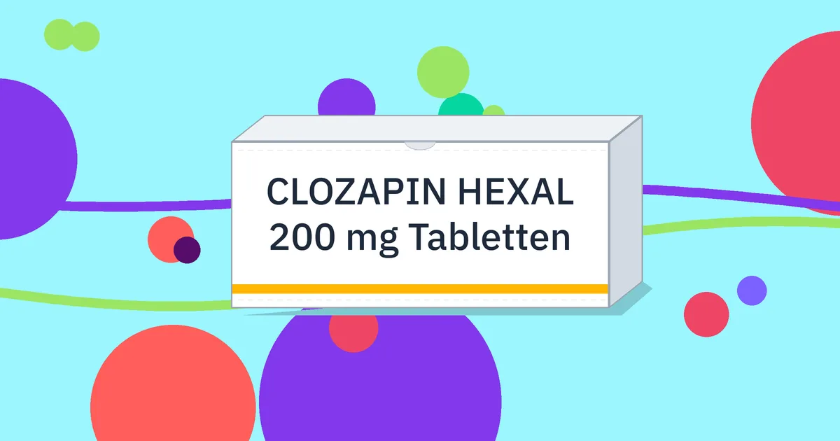 Symbolbild: Packung mit der Aufschrift CLOZAPIN HEXAL 200 mg Tabletten (PZN 04973260) – Verfügbarkeit und Bezug in Apotheken in Frankfurt am Main