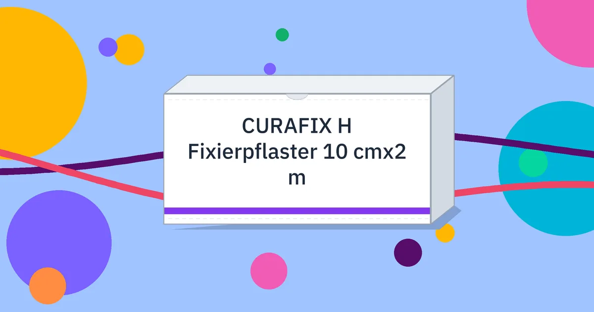 Symbolbild: Packung mit der Aufschrift CURAFIX H Fixierpflaster 10 cmx2 m (PZN 03295711) – Verfügbarkeit und Bezug in Apotheken in Frankfurt am Main