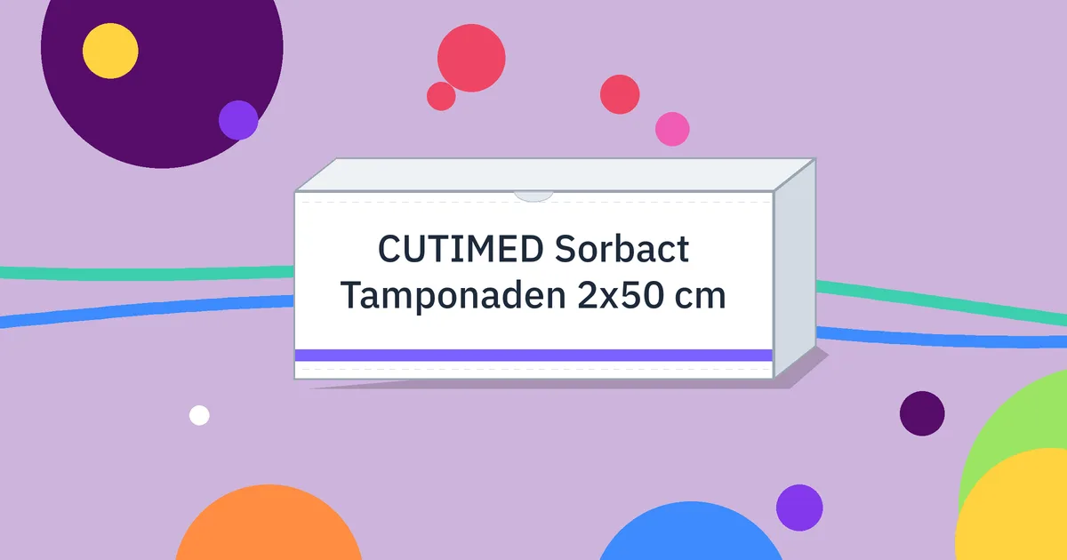 Symbolbild: Packung mit der Aufschrift CUTIMED Sorbact Tamponaden 2x50 cm (PZN 15583088) – Verfügbarkeit und Bezug in Apotheken in Frankfurt am Main