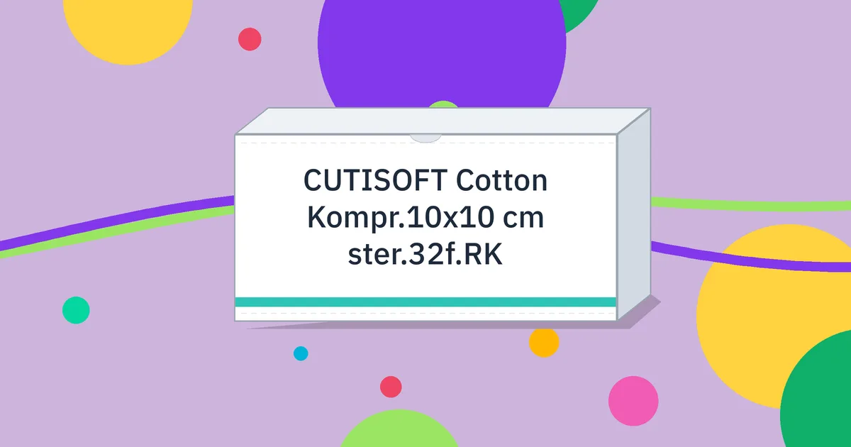 Symbolbild: Packung mit der Aufschrift CUTISOFT Cotton Kompr.10x10 cm ster.32f.RK (PZN 03898875) – Verfügbarkeit und Bezug in Apotheken in Frankfurt am Main