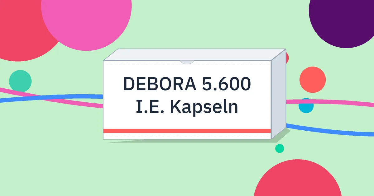 Symbolbild: Packung mit der Aufschrift DEBORA 5.600 I.E. Kapseln (PZN 13168037) – Verfügbarkeit und Bezug in Apotheken in Frankfurt am Main