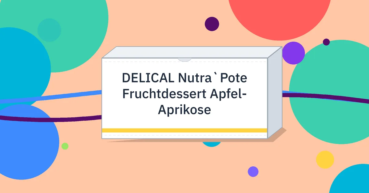 Symbolbild: Packung mit der Aufschrift DELICAL Nutra`Pote Fruchtdessert Apfel-Aprikose (PZN 16611131) – Verfügbarkeit und Bezug in Apotheken in Frankfurt am Main