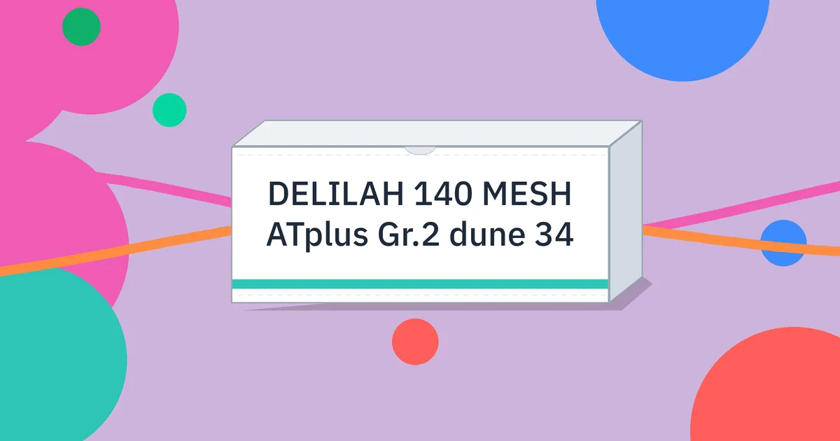 Symbolbild: Packung mit der Aufschrift DELILAH 140 MESH ATplus Gr.2 dune 34 (PZN 13850295) – Verfügbarkeit und Bezug in Apotheken in Frankfurt am Main