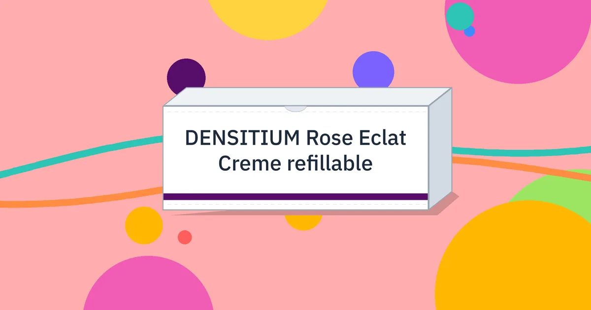 Symbolbild: Packung mit der Aufschrift DENSITIUM Rose Eclat Creme refillable (PZN 20787456) – Verfügbarkeit und Bezug in Apotheken in Frankfurt am Main