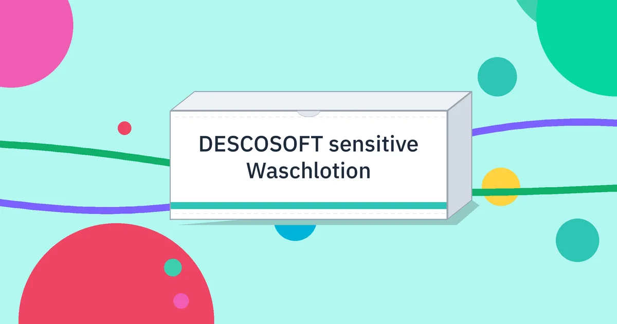 Symbolbild: Packung mit der Aufschrift DESCOSOFT sensitive Waschlotion (PZN 12371351) – Verfügbarkeit und Bezug in Apotheken in Frankfurt am Main