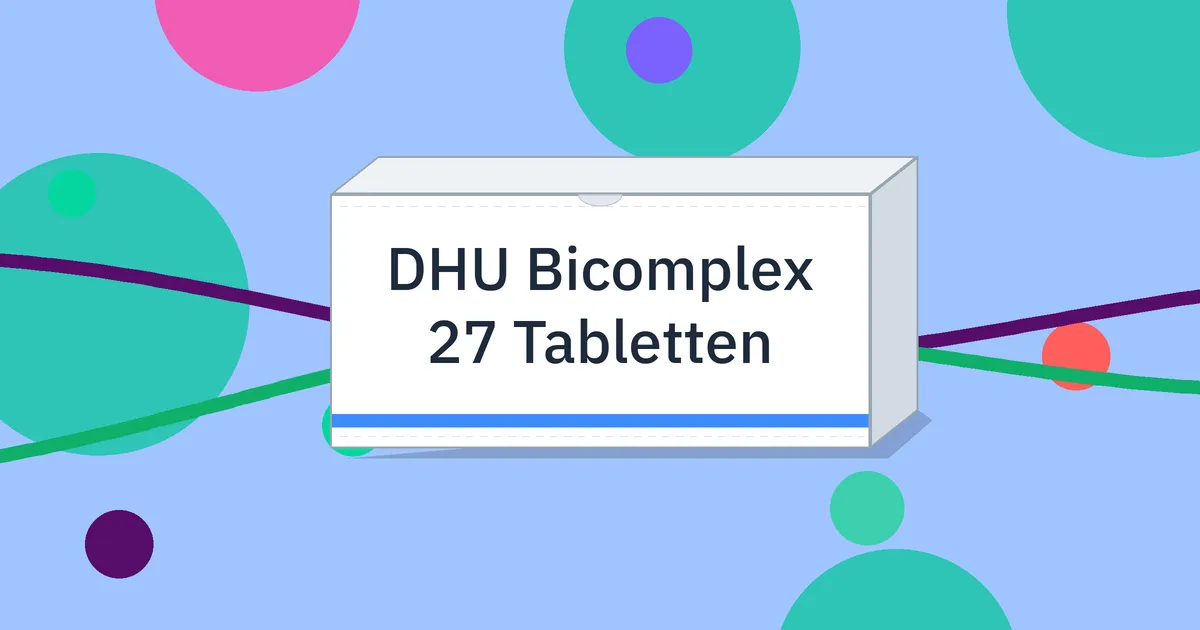 Symbolbild: Packung mit der Aufschrift DHU Bicomplex 27 Tabletten (PZN 16743223) – Verfügbarkeit und Bezug in Apotheken in Frankfurt am Main