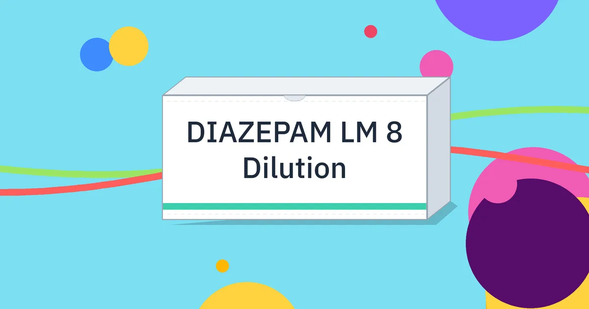 Symbolbild: Packung mit der Aufschrift DIAZEPAM LM 8 Dilution (PZN 12840780) – Verfügbarkeit und Bezug in Apotheken in Frankfurt am Main