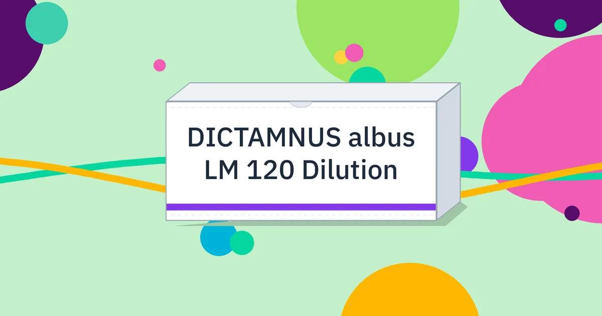 Symbolbild: Packung mit der Aufschrift DICTAMNUS albus LM 120 Dilution (PZN 13465002) – Verfügbarkeit und Bezug in Apotheken in Frankfurt am Main