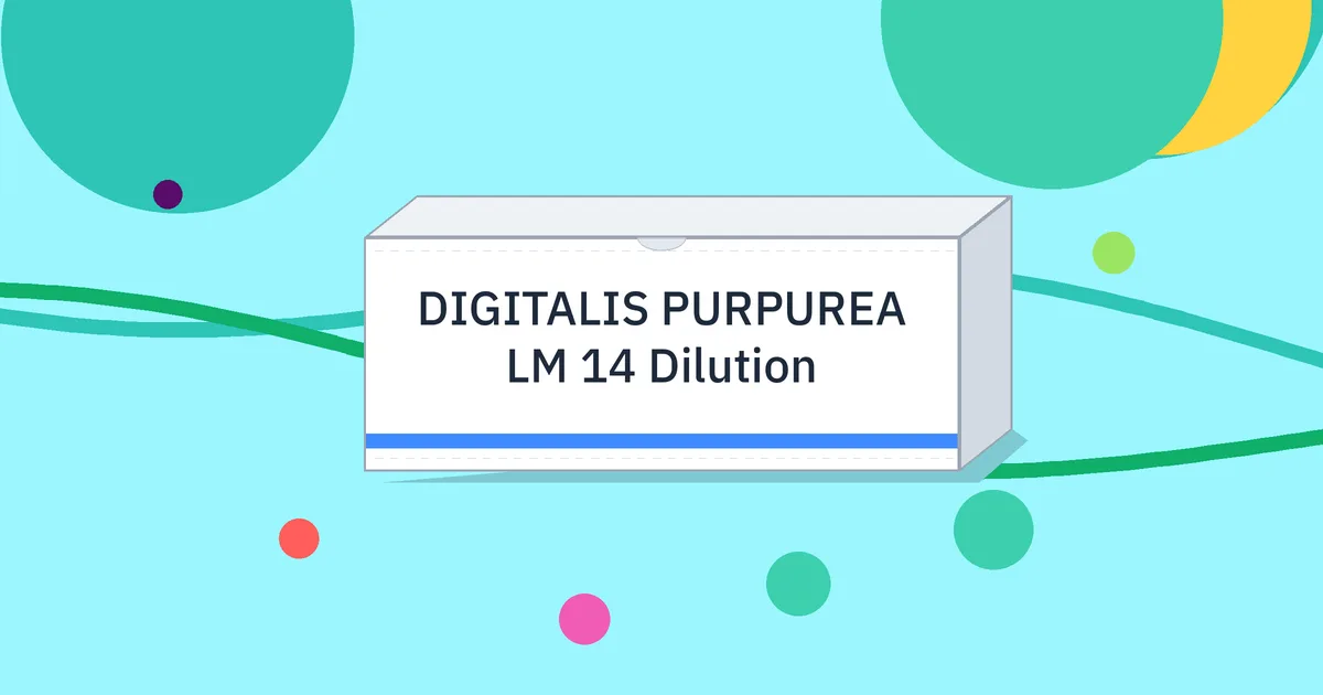 Symbolbild: Packung mit der Aufschrift DIGITALIS PURPUREA LM 14 Dilution (PZN 12842218) – Verfügbarkeit und Bezug in Apotheken in Frankfurt am Main