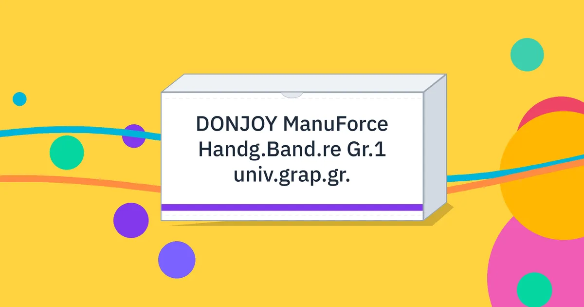 Symbolbild: Packung mit der Aufschrift DONJOY ManuForce Handg.Band.re Gr.1 univ.grap.gr. (PZN 18668371) – Verfügbarkeit und Bezug in Apotheken in Frankfurt am Main