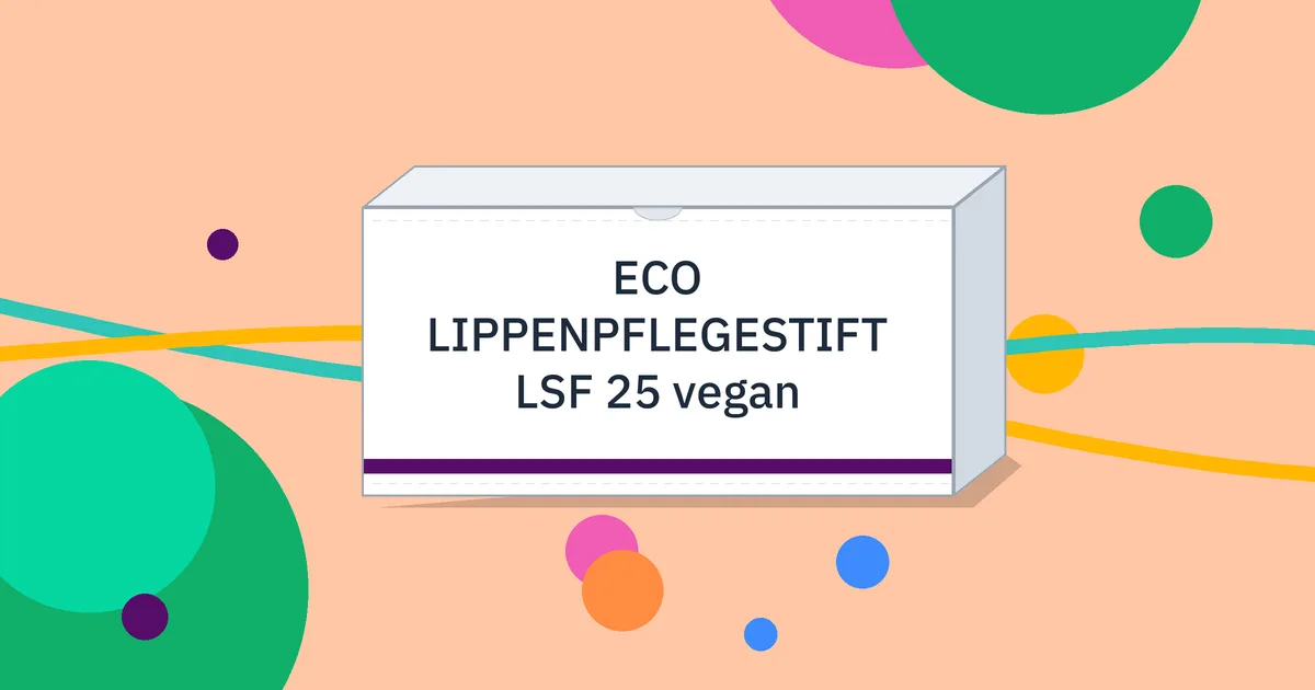 Symbolbild: Packung mit der Aufschrift ECO LIPPENPFLEGESTIFT LSF 25 vegan (PZN 13881574) – Verfügbarkeit und Bezug in Apotheken in Frankfurt am Main