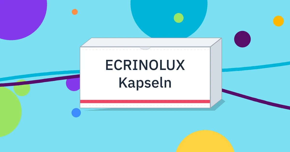 Symbolbild: Packung mit der Aufschrift ECRINOLUX Kapseln (PZN 20583914) – Verfügbarkeit und Bezug in Apotheken in Frankfurt am Main