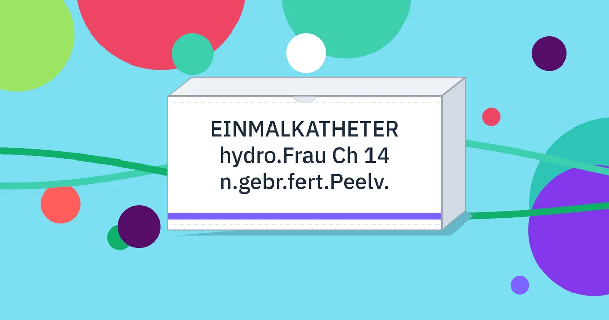 Symbolbild: Packung mit der Aufschrift EINMALKATHETER hydro.Frau Ch 14 n.gebr.fert.Peelv. (PZN 14137091) – Verfügbarkeit und Bezug in Apotheken in Frankfurt am Main