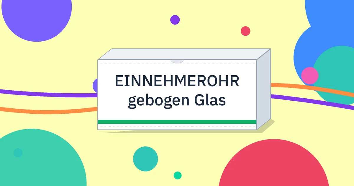 Symbolbild: Packung mit der Aufschrift EINNEHMEROHR gebogen Glas (PZN 01726383) – Verfügbarkeit und Bezug in Apotheken in Frankfurt am Main
