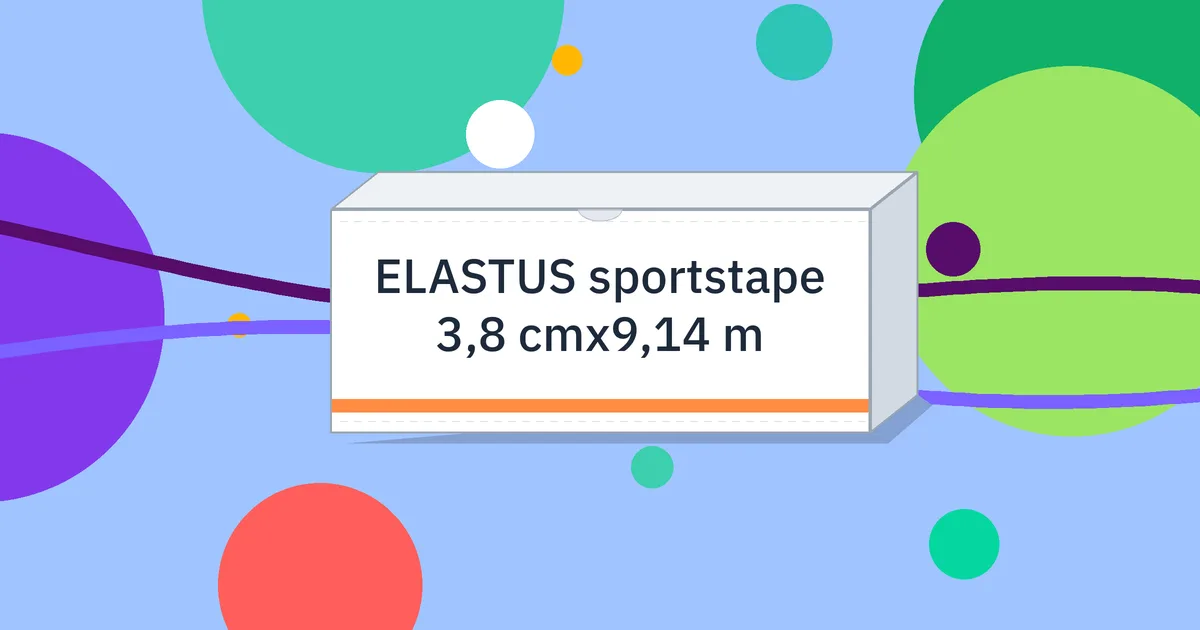 Symbolbild: Packung mit der Aufschrift ELASTUS sportstape 3,8 cmx9,14 m (PZN 06809599) – Verfügbarkeit und Bezug in Apotheken in Frankfurt am Main