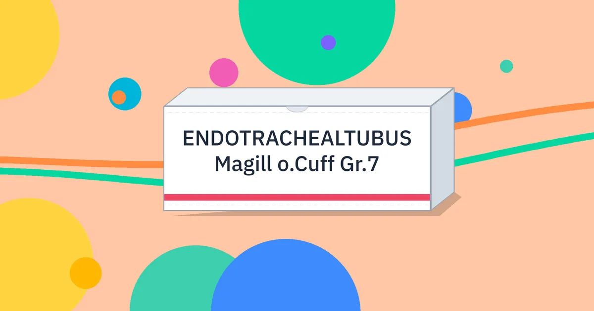 Symbolbild: Packung mit der Aufschrift ENDOTRACHEALTUBUS Magill o.Cuff Gr.7 (PZN 06579165) – Verfügbarkeit und Bezug in Apotheken in Frankfurt am Main