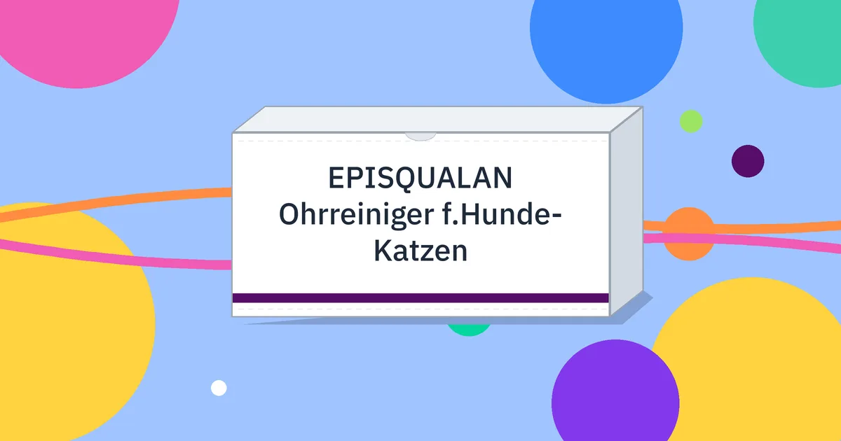 Symbolbild: Packung mit der Aufschrift EPISQUALAN Ohrreiniger f.Hunde-Katzen (PZN 13882094) – Verfügbarkeit und Bezug in Apotheken in Frankfurt am Main