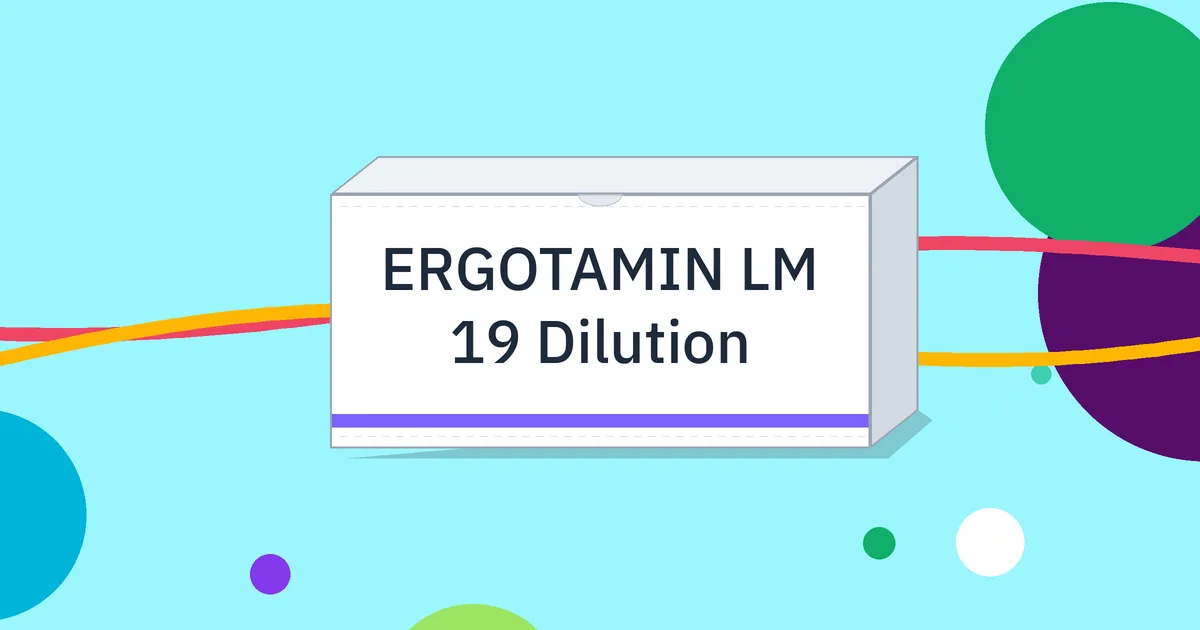 Symbolbild: Packung mit der Aufschrift ERGOTAMIN LM 19 Dilution (PZN 12844938) – Verfügbarkeit und Bezug in Apotheken in Frankfurt am Main
