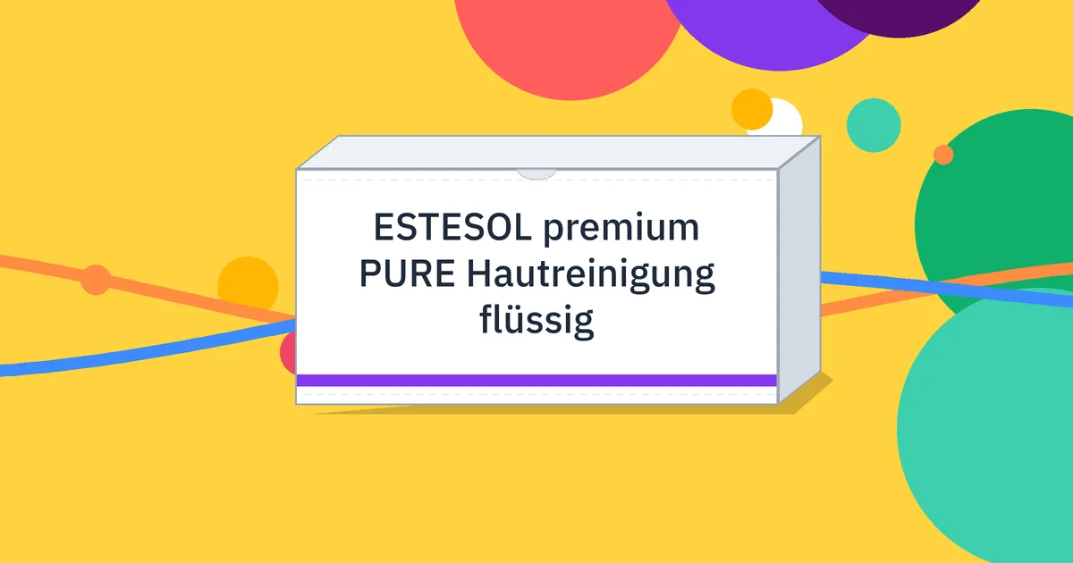 Symbolbild: Packung mit der Aufschrift ESTESOL premium PURE Hautreinigung flüssig (PZN 11667374) – Verfügbarkeit und Bezug in Apotheken in Frankfurt am Main