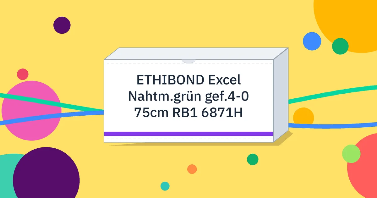 Symbolbild: Packung mit der Aufschrift ETHIBOND Excel Nahtm.grün gef.4-0 75cm RB1 6871H (PZN 16777311) – Verfügbarkeit und Bezug in Apotheken in Frankfurt am Main