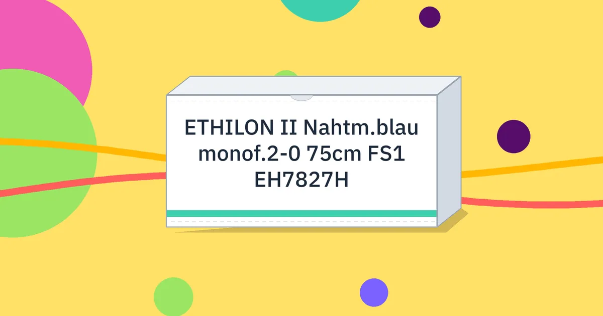 Symbolbild: Packung mit der Aufschrift ETHILON II Nahtm.blau monof.2-0 75cm FS1 EH7827H (PZN 16250331) – Verfügbarkeit und Bezug in Apotheken in Frankfurt am Main