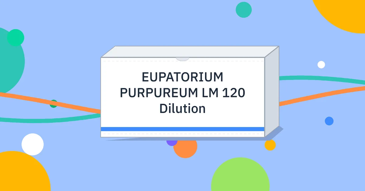 Symbolbild: Packung mit der Aufschrift EUPATORIUM PURPUREUM LM 120 Dilution (PZN 13481691) – Verfügbarkeit und Bezug in Apotheken in Frankfurt am Main