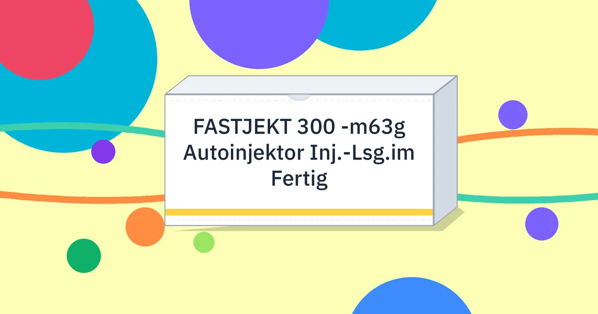 Symbolbild: Packung mit der Aufschrift FASTJEKT 300 -m63g Autoinjektor Inj.-Lsg.im Fertig (PZN 18424723) – Verfügbarkeit und Bezug in Apotheken in Frankfurt am Main