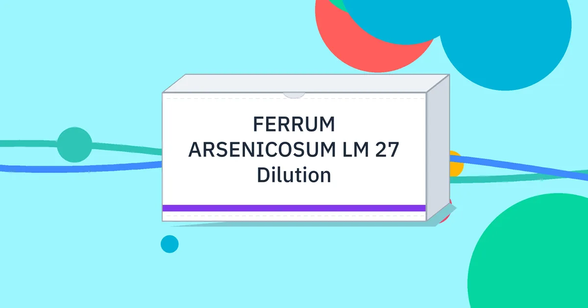 Symbolbild: Packung mit der Aufschrift FERRUM ARSENICOSUM LM 27 Dilution (PZN 12847670) – Verfügbarkeit und Bezug in Apotheken in Frankfurt am Main