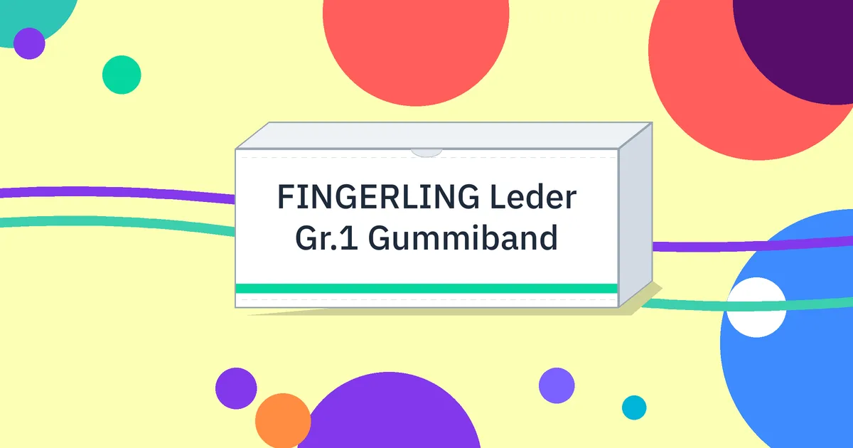 Symbolbild: Packung mit der Aufschrift FINGERLING Leder Gr.1 Gummiband (PZN 01962215) – Verfügbarkeit und Bezug in Apotheken in Frankfurt am Main