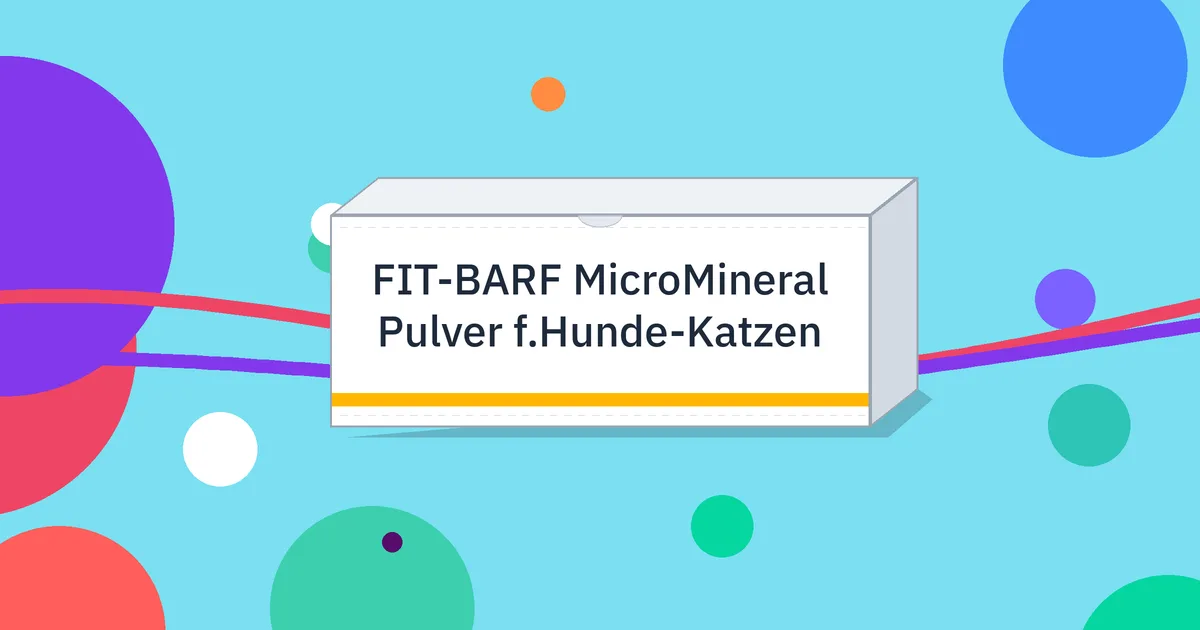 Symbolbild: Packung mit der Aufschrift FIT-BARF MicroMineral Pulver f.Hunde-Katzen (PZN 10382422) – Verfügbarkeit und Bezug in Apotheken in Frankfurt am Main