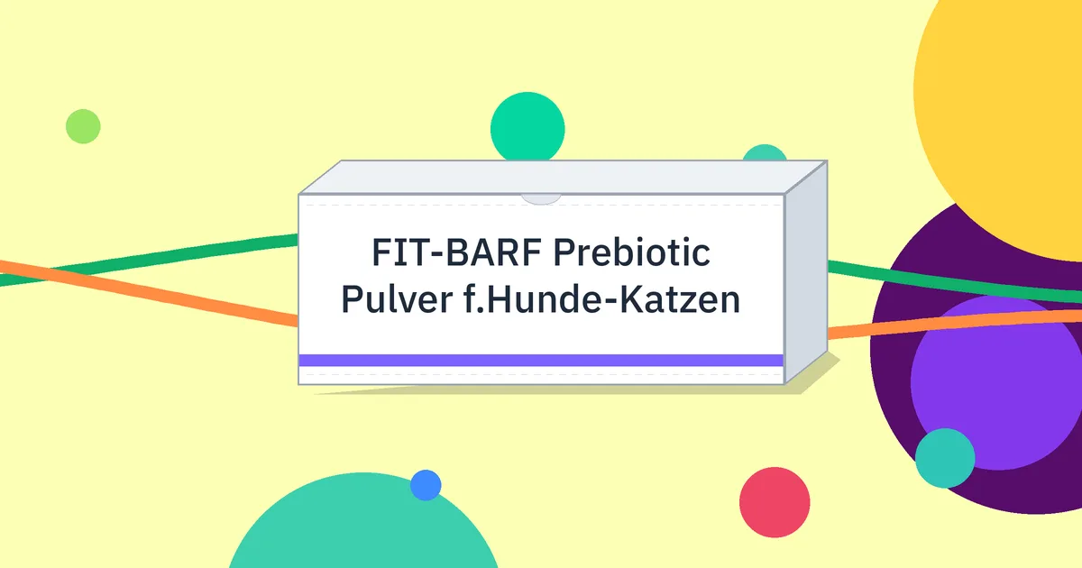 Symbolbild: Packung mit der Aufschrift FIT-BARF Prebiotic Pulver f.Hunde-Katzen (PZN 18501435) – Verfügbarkeit und Bezug in Apotheken in Frankfurt am Main