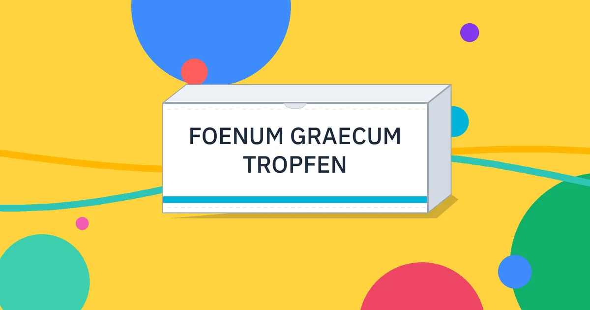 Symbolbild: Packung mit der Aufschrift FOENUM GRAECUM TROPFEN (PZN 15529396) – Verfügbarkeit und Bezug in Apotheken in Frankfurt am Main