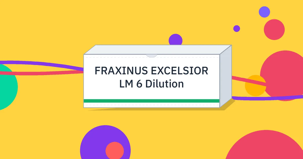 Symbolbild: Packung mit der Aufschrift FRAXINUS EXCELSIOR LM 6 Dilution (PZN 13491933) – Verfügbarkeit und Bezug in Apotheken in Frankfurt am Main