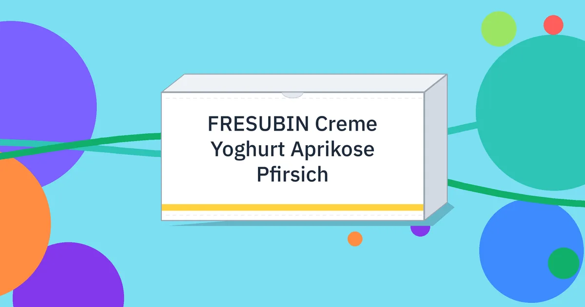 Symbolbild: Packung mit der Aufschrift FRESUBIN Creme Yoghurt Aprikose Pfirsich (PZN 11609336) – Verfügbarkeit und Bezug in Apotheken in Frankfurt am Main