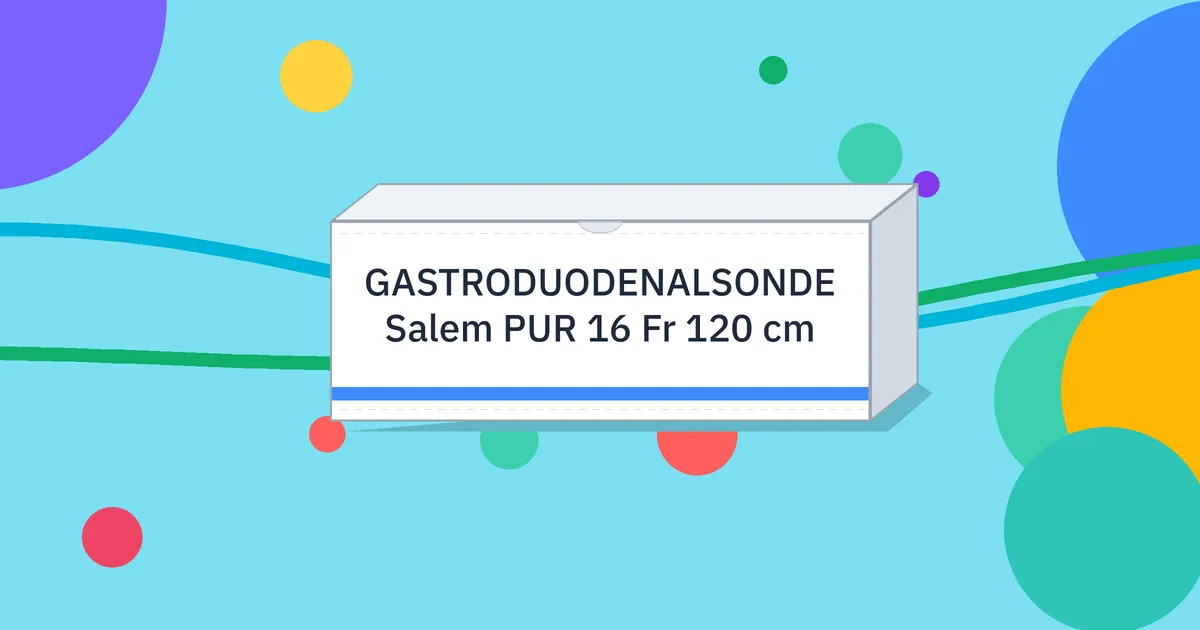 Symbolbild: Packung mit der Aufschrift GASTRODUODENALSONDE Salem PUR 16 Fr 120 cm (PZN 00978272) – Verfügbarkeit und Bezug in Apotheken in Frankfurt am Main