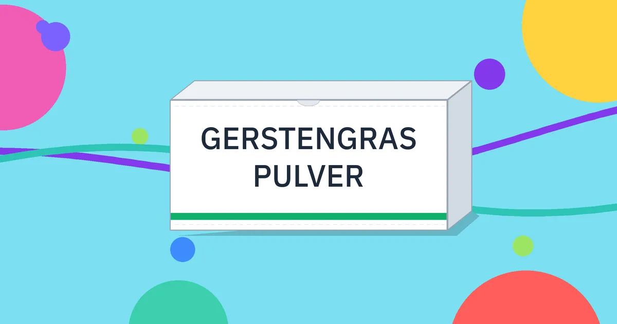 Symbolbild: Packung mit der Aufschrift GERSTENGRAS PULVER (PZN 18679127) – Verfügbarkeit und Bezug in Apotheken in Frankfurt am Main