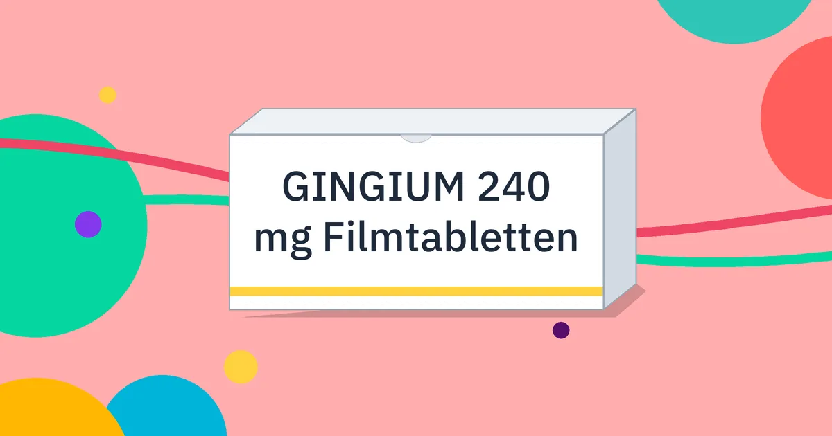 Symbolbild: Packung mit der Aufschrift GINGIUM 240 mg Filmtabletten (PZN 14171107) – Verfügbarkeit und Bezug in Apotheken in Frankfurt am Main